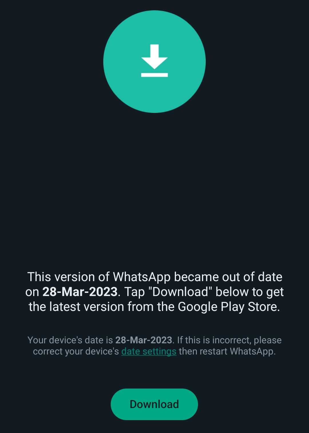How To Fix This Version Of Whatsapp Became out Of Date?